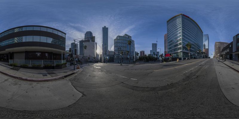An Empty Street in a Big City HDRi Maps and Backplates