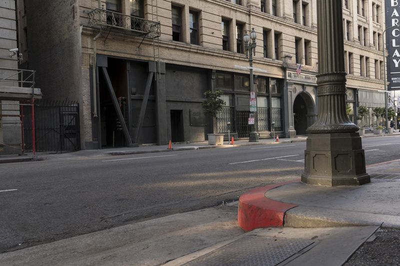 Empty Street Corner in Los Angeles, California, USA