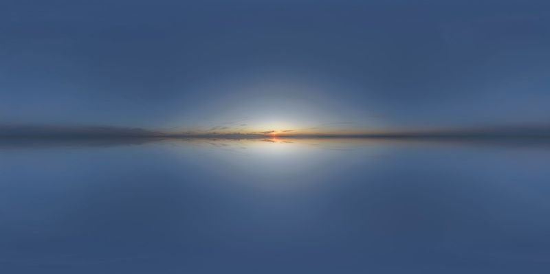 Endless Landscape with Clear Skies at Dawn HDRi Maps and Backplates