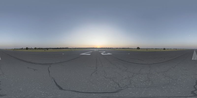 Endless Road in Berlin, Germany at Dawn HDRi Maps and Backplates