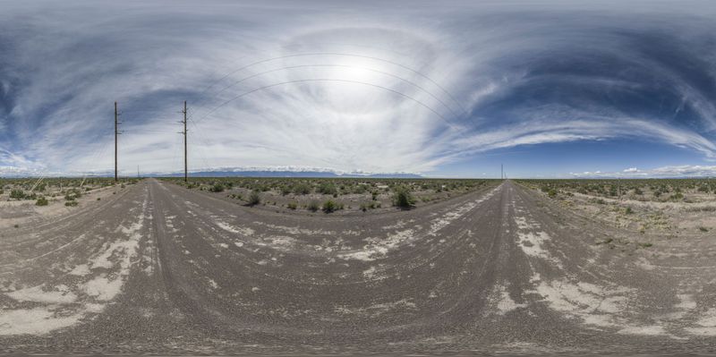 Endless Road in the Colorado Desert, USA HDRi Maps and Backplates