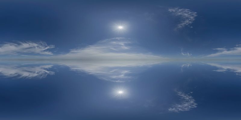 Endless Sky Dome Over Open Mountain Landscape HDRi Maps and Backplates