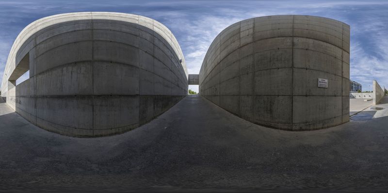 Europe's Urban Design: Concrete Walls and Columns HDRi Maps and Backplates