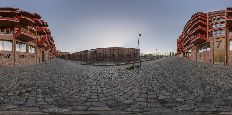 Europe, Germany: Residential Area with Brick Walls and Urban Design ...