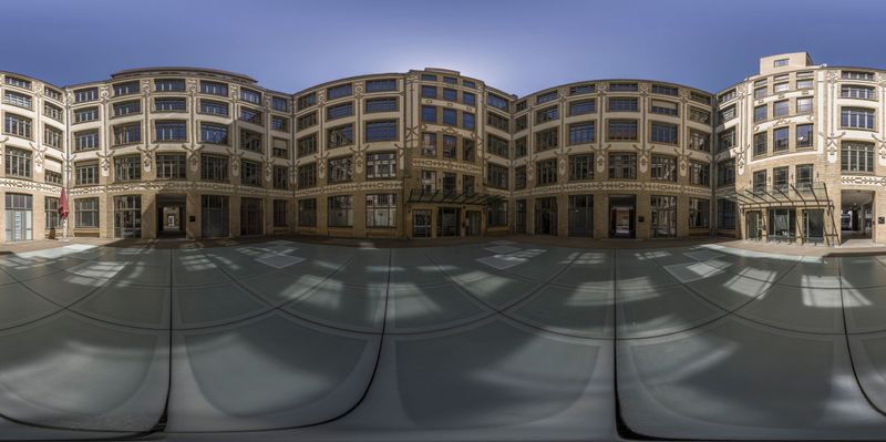 Europe's Urban Design: Glass Office Buildings and Brick Walls HDRi Maps ...