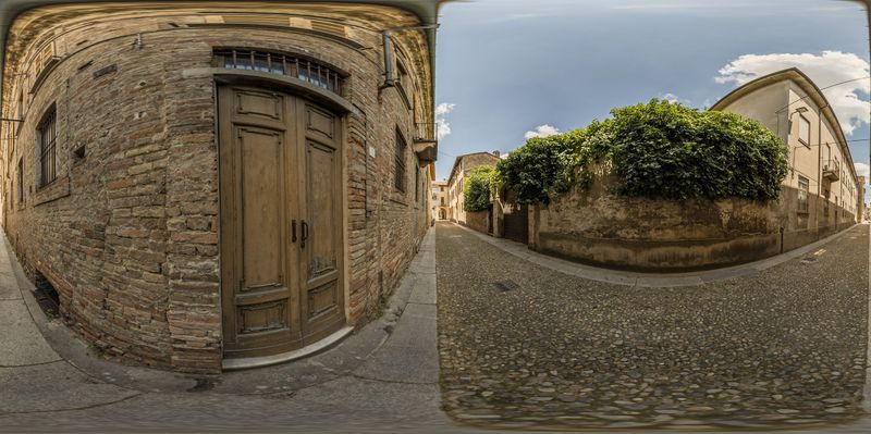 European Alleyway in Italy: Cobblestone Road and Charming Buildings ...