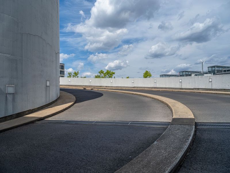 European City Life: Berlin's Curved Asphalt Roads HDRi Maps and Backplates