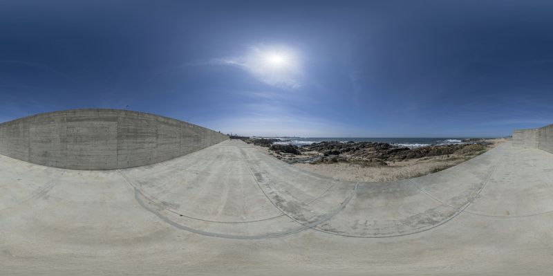 European Coastline: Clear Sky and Concrete Walls HDRi Maps and Backplates