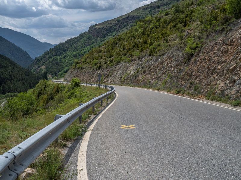 European Countryside: Curved Road Through Mountain Landscape HDRi Maps ...