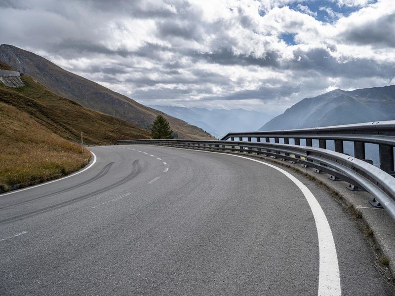European Highland Curve Road in Nature HDRi Maps and Backplates