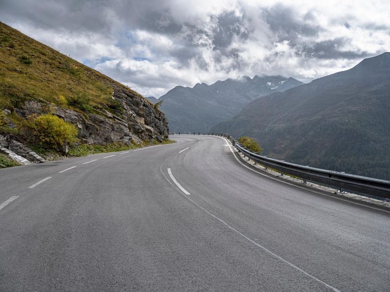 European Scenic Road through Mountainous Landscape HDRi Maps and Backplates