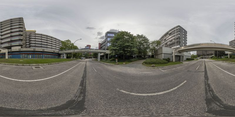 European Urban Design in a Business District HDRi Maps and Backplates