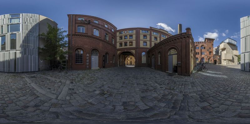 European Urban Design: Cobblestone City Life HDRi Maps and Backplates