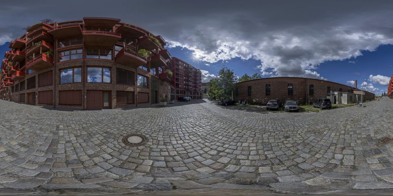 European Urban Design: Multicolored Brick Walls in Berlin HDRi Maps and ...