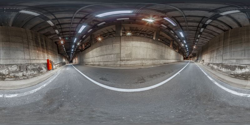 Night View of Urban Road in City HDRi Maps and Backplates