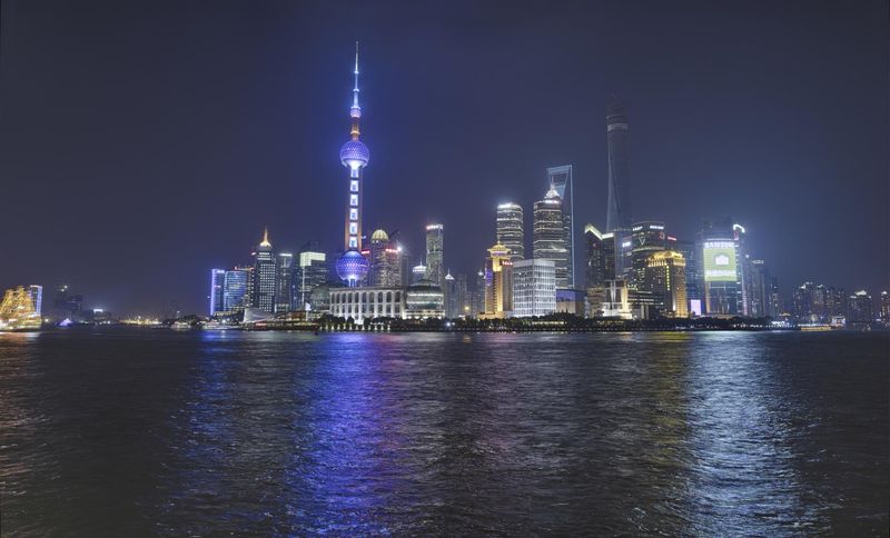 Cityscape at Night in Shanghai, China - HDRi Maps and Backplates
