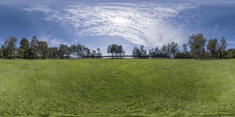 Lush Green Landscape in a Park HDRi Maps and Backplates