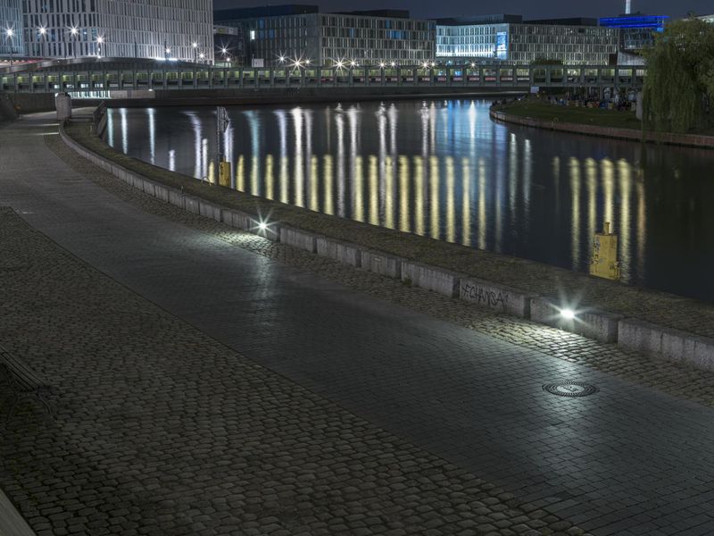 Nighttime Cityscape of Berlin, Germany - HDRi Maps and Backplates