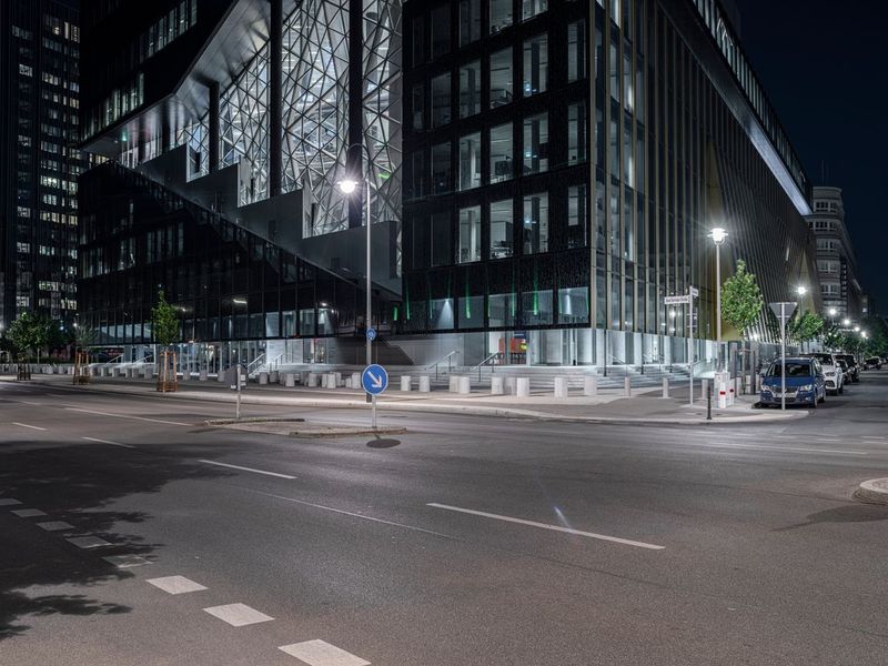 Night in Berlin's Financial District HDRi Maps and Backplates