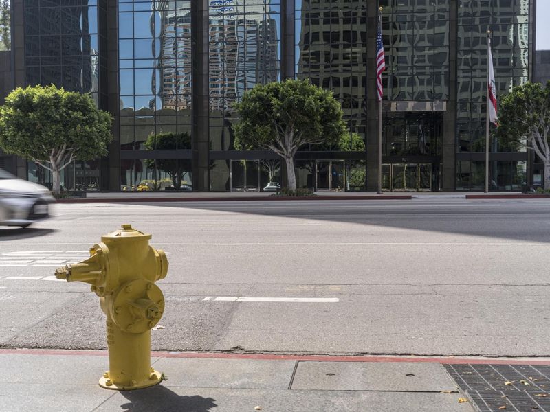 Yellow Fire Hydrant in Downtown Los Angeles HDRi Maps and Backplates