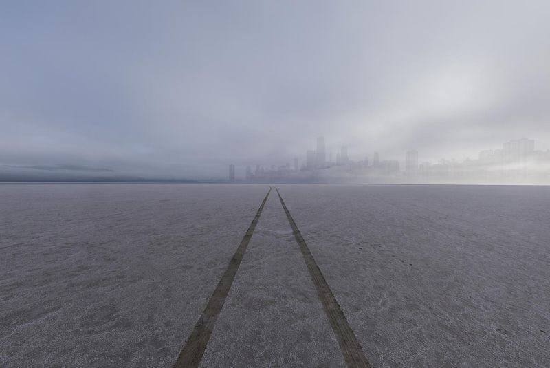 Foggy Cityscape on California Beach HDRi Maps and Backplates