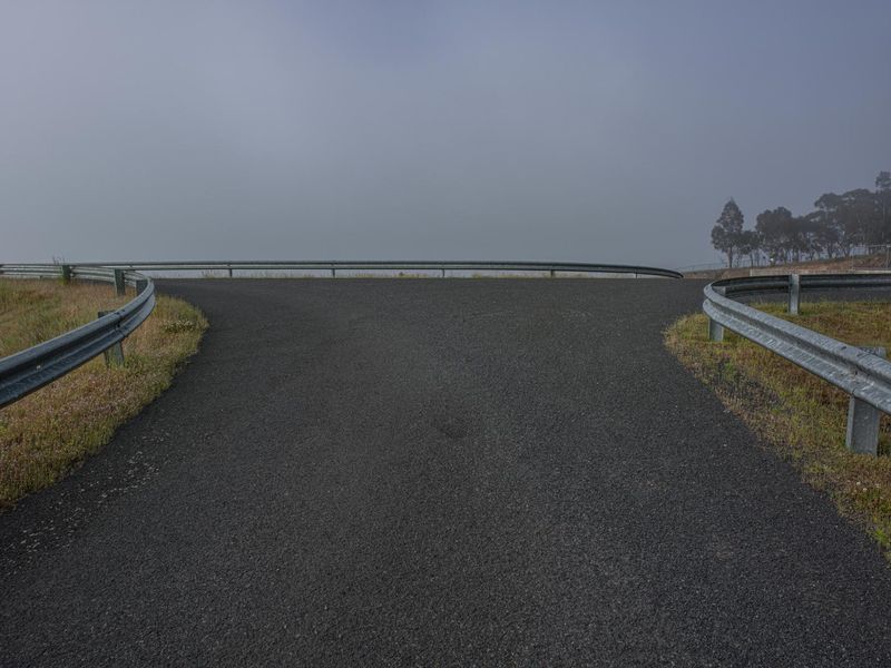 Foggy Highway Over Water Dawn HDRi Maps and Backplates