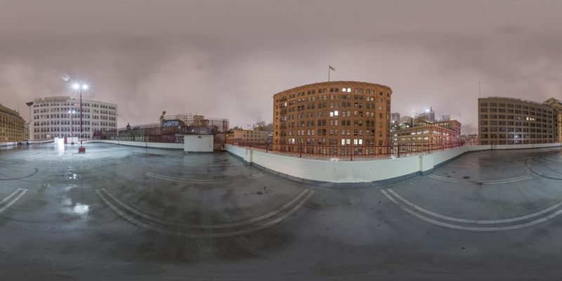 Foggy Night in Downtown Los Angeles HDRi Maps and Backplates