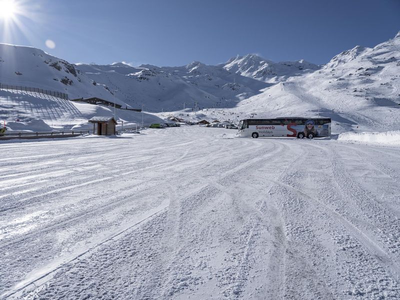 French Alps Road Covered in Snow with Bus on Mountainside HDRi Maps and ...