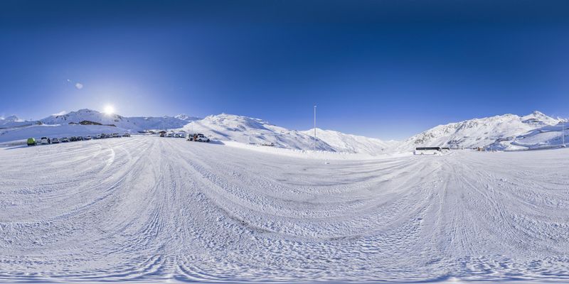 French Alps Ski Slope: Snow and Mountain Range HDRi Maps and Backplates