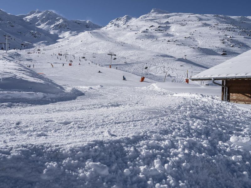 French Alps: Snow-Covered Slopes and Ski Lodge HDRi Maps and Backplates