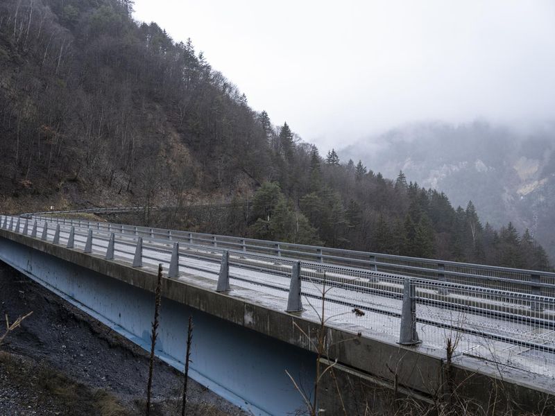 French Alps: Train on Bridge with Mountains HDRi Maps and Backplates