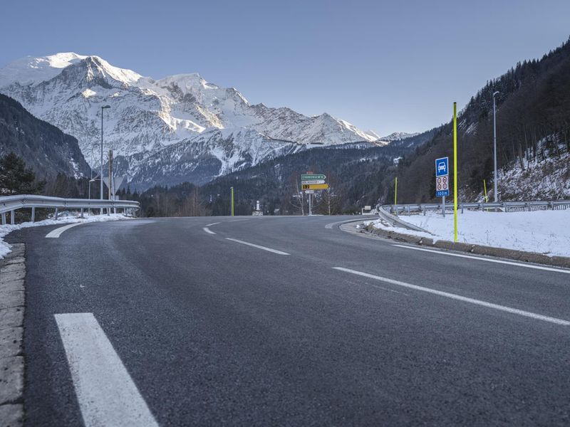 French Alps Winter Mountain Road HDRi Maps and Backplates