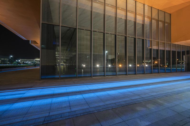 Futuristic Building with Blue Lights in Shanghai HDRi Maps and Backplates