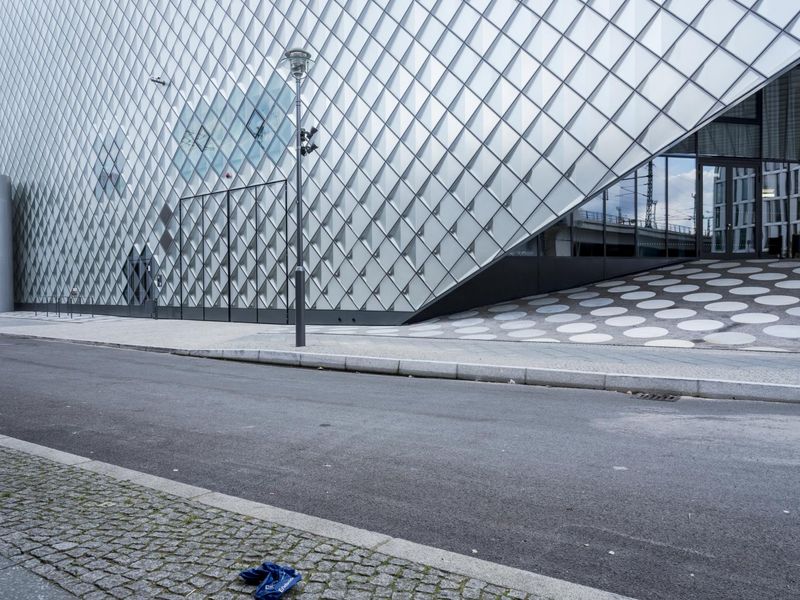Futuristic Glass Building in Berlin HDRi Maps and Backplates