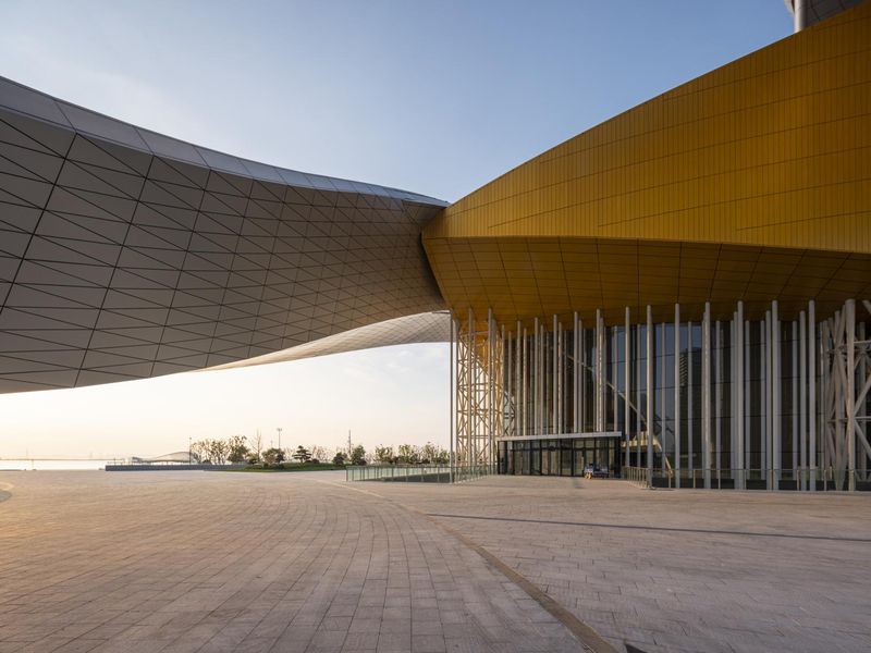 Futuristic Office Building in City Landscape HDRi Maps and Backplates
