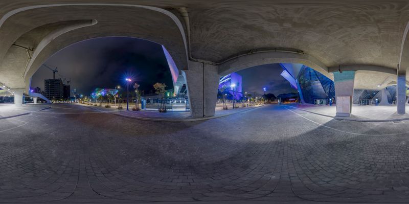 Futuristic Park at Night: A Vibrant Mix of Neon Lights HDRi Maps and ...