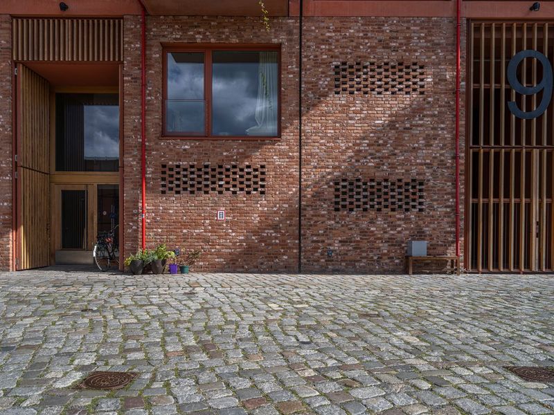 German Brick Wall and Cobblestone Road