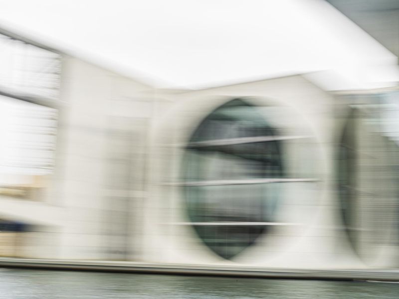 German City Building with Glass Facade HDRi Maps and Backplates