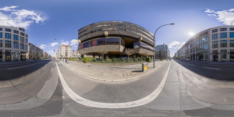 German City's Yellow Facade Building: A Unique Design HDRi Maps and ...