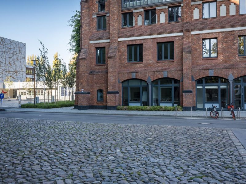 German Office Building with Brick Walls HDRi Maps and Backplates