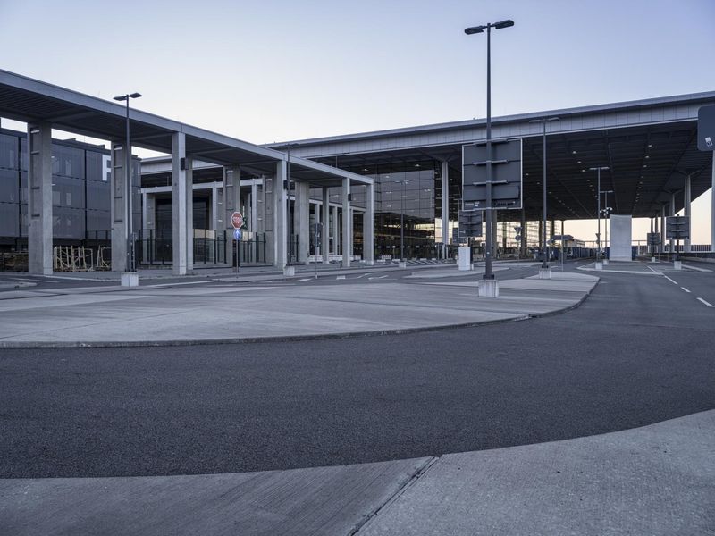 German Office Building Straight Down the Road HDRi Maps and Backplates