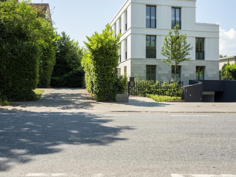 German Urban Neighborhood with Modern Home HDRi Maps and Backplates