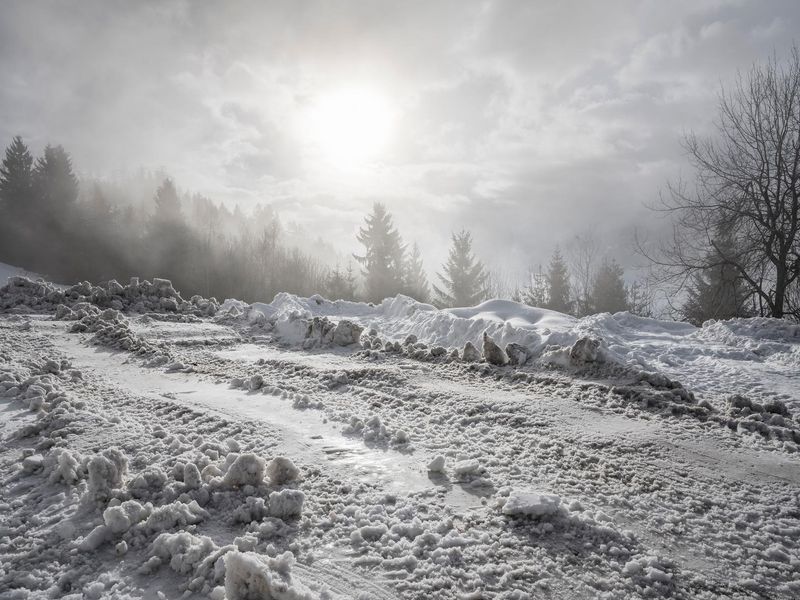 German Winter Landscape at Sunrise in the Alps HDRi Maps and Backplates