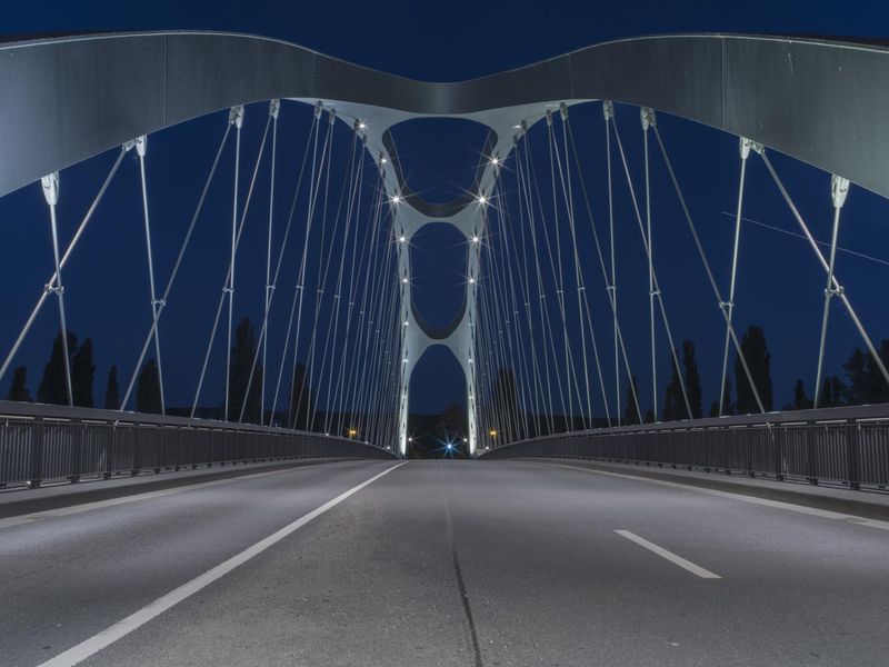Cable-Stayed Bridge in Germany: Night View from the Highway HDRi Maps ...