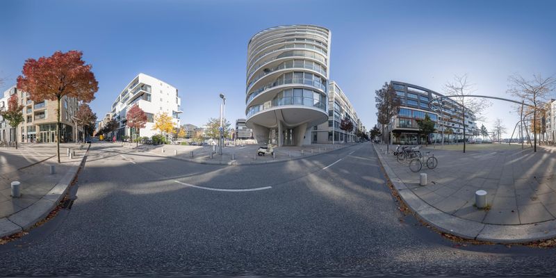 Germany in Europe: City Street Intersection with Buildings HDRi Maps ...