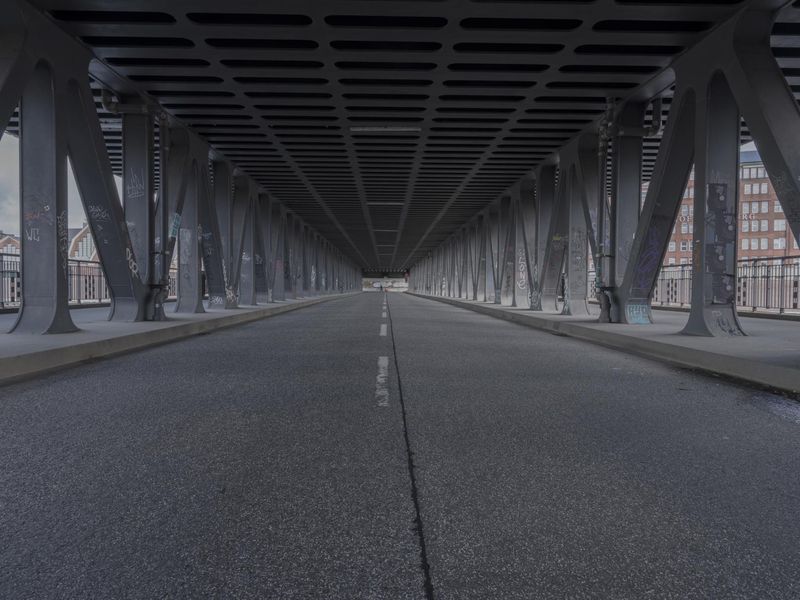 Cityscape of Hamburg in Germany with a Straight Road and Urban ...