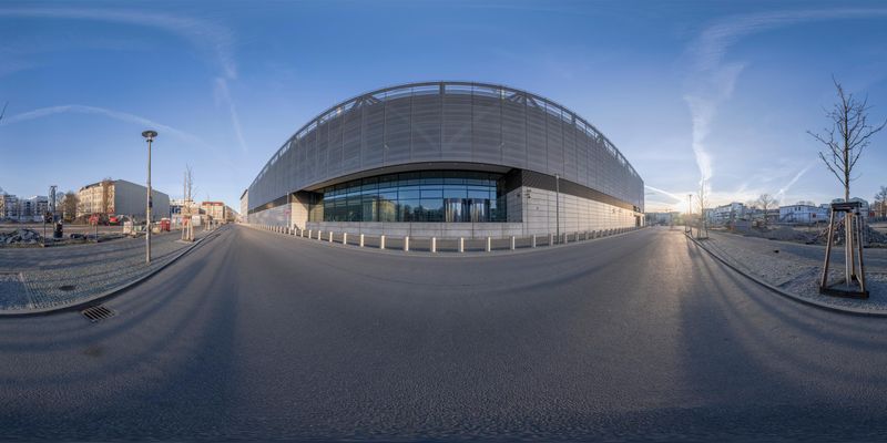 Germany's Architectural Wonders: The Curved Building in Berlin HDRi ...