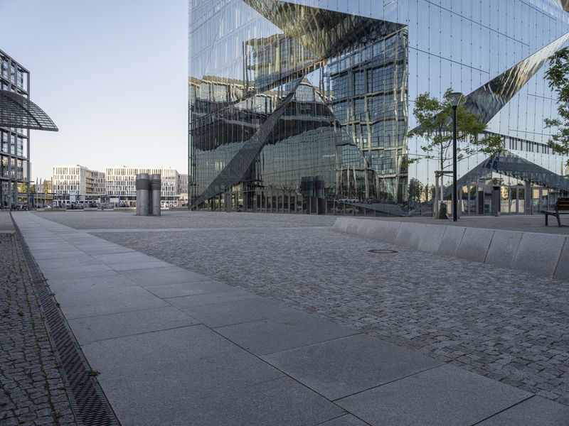 Glass Facade Building in an Open Space HDRi Maps and Backplates