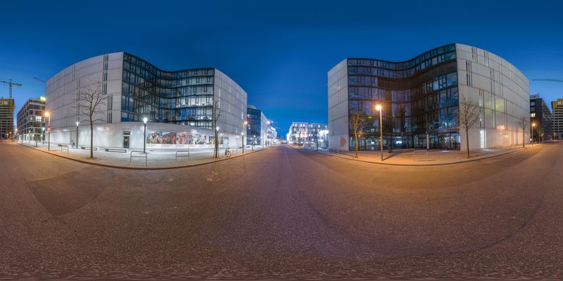 Empty Glass Structures: A Beautiful Street View in Berlin HDRi Maps and ...