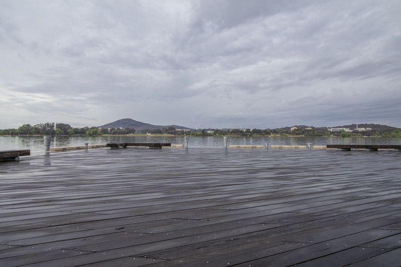 Gloomy Coastal Landscape with Wooden Dock HDRi Maps and Backplates